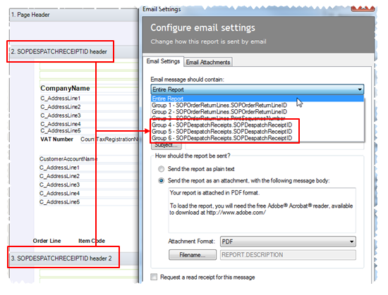 Set up despatch notes to send via email