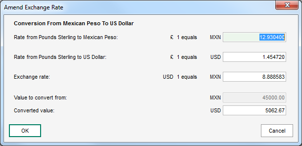 Triangulation of currencies