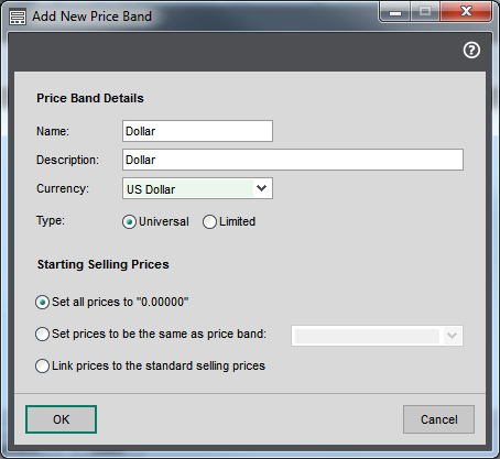 How to set up your price bands