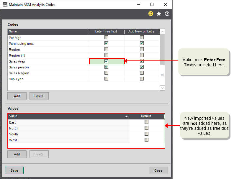 Import and export supplier accounts