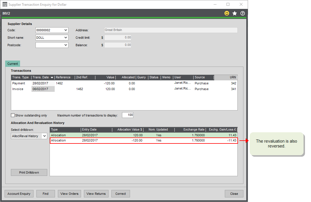 Correct posted customer transactions