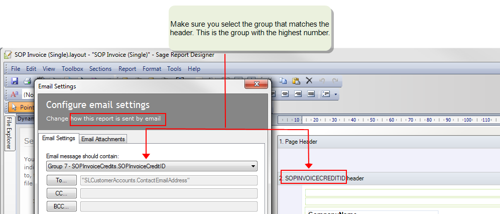Set up SOP invoices to send via email