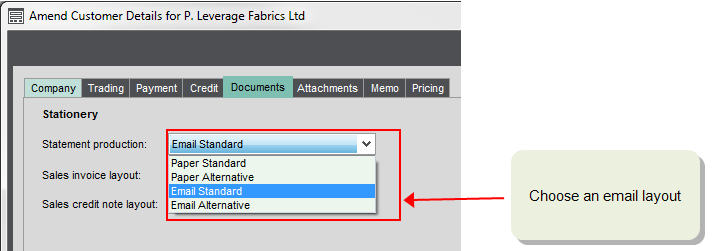 Print and email statements