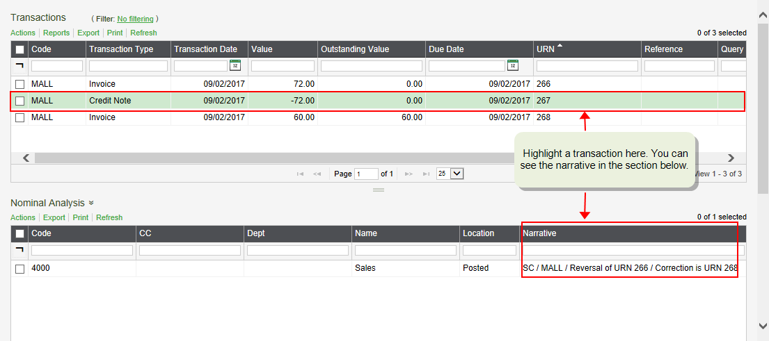 Correct posted customer transactions