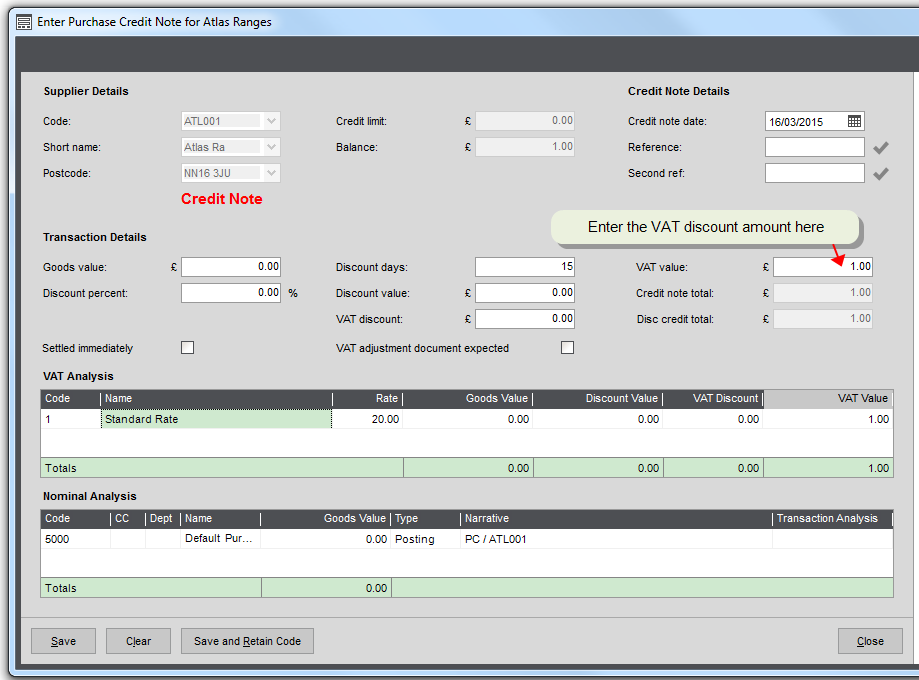 Settlement discounts on purchase transactions