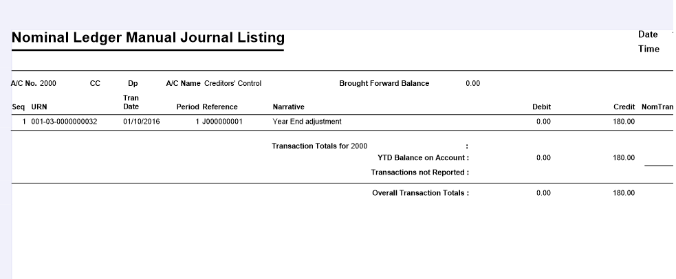 Reconcile your Creditors Control account