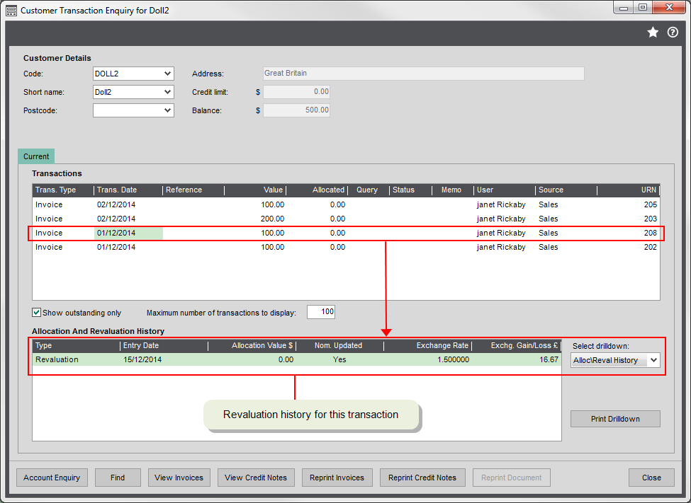 Working with exchange differences