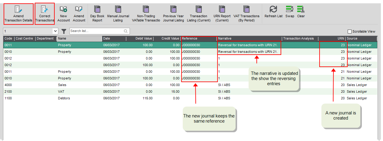 Correct errors in Sage 200