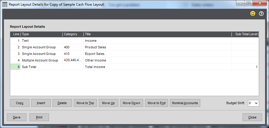 Design a Cash Flow layout