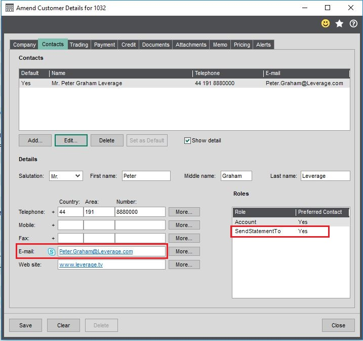 Print and email statements